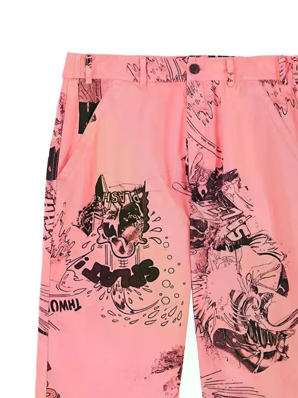 Comme Des Garçons Graphic Print Trousers - Pink