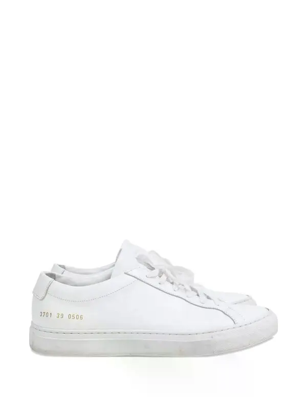 COMMON PROJECTS Achilles Low-top Leather Sneakers With Gold-tone Detailing - White