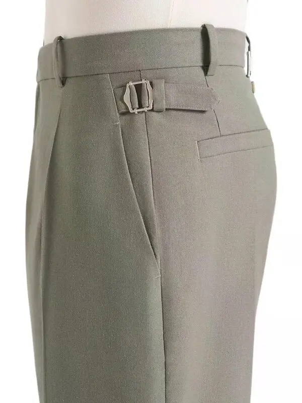 Manière De Voir Pleated Linen Trousers With Adjustable Waist