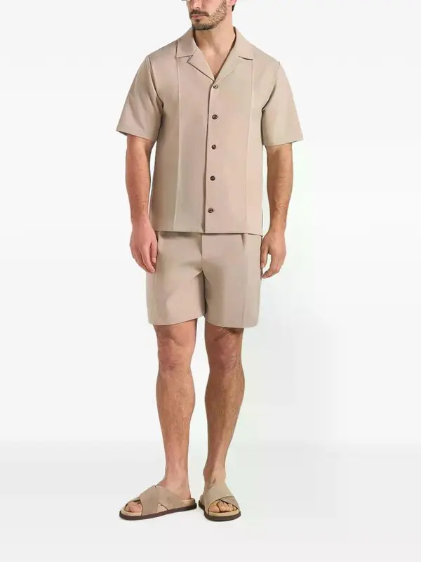 Manière De Voir Felix In Beige Tailored Shirt With Crease - Neutrals