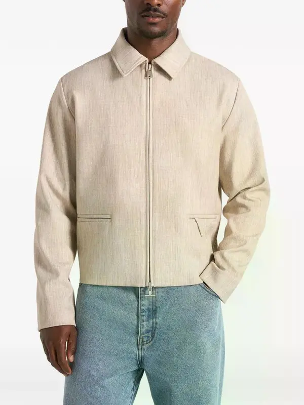 Manière De Voir Amir Boxy Textured Harrington Jacket