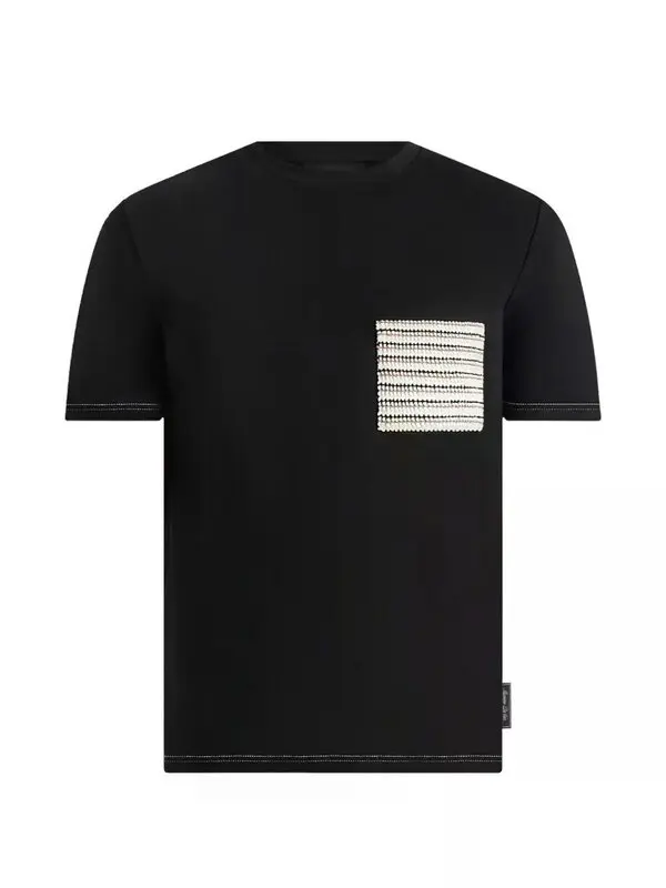 Manière De Voir Joris In Whipstitch Pocket Detail T-shirt - Black