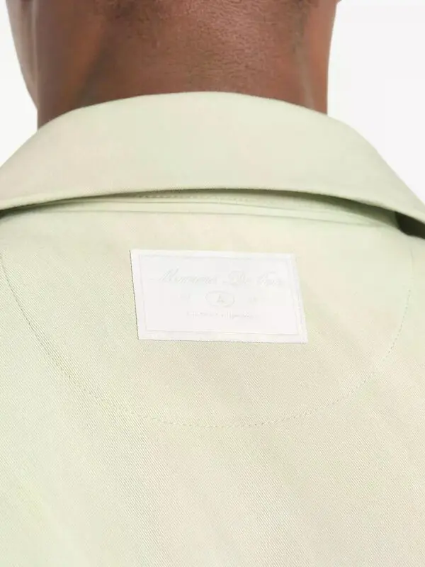 Manière De Voir Abel In Sage Boxy Double Breasted Tailored Shirt - Green