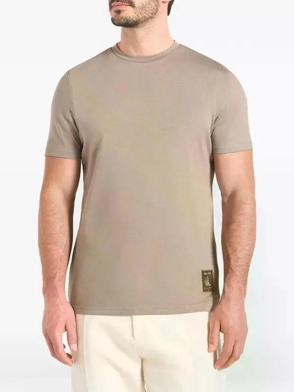 Manière De Voir Ts003 In Mushroom Fitted Luxe T-shirt