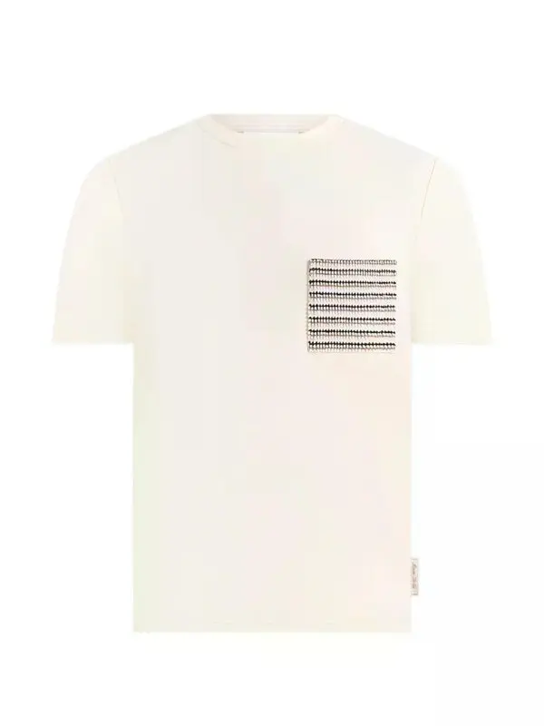 Manière De Voir Joris Whipstitch Pocket-detail T-shirt Cream - Neutrals