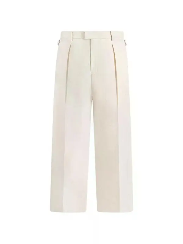 Manière De Voir Relaxed Fit Pleated Twill Trousers - Neutrals