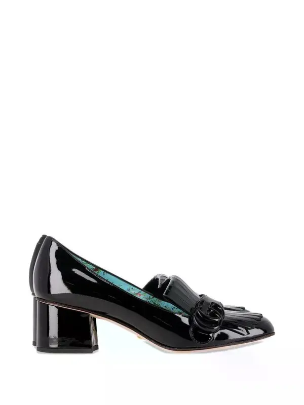 Gucci Gg Marmont Patent Leather Fringed Pumps