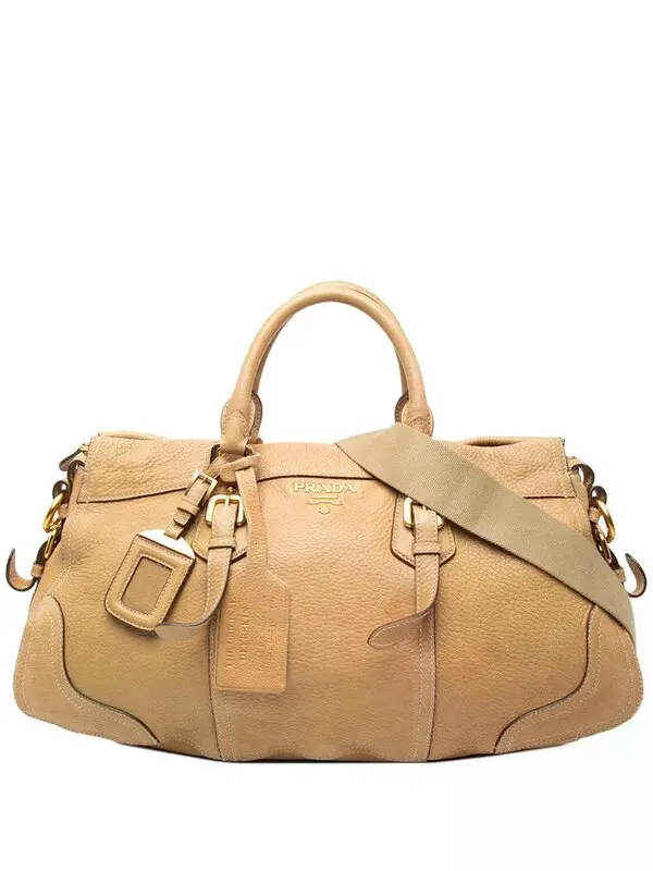 Prada Cervo Antik Shopping Satchel - Neutrals