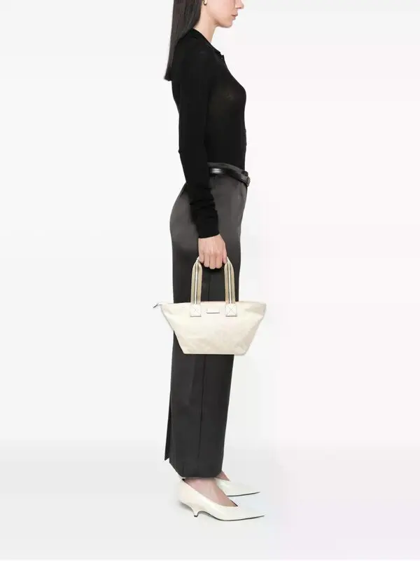 Gucci Gg Canvas Web Tote Bag - Brown