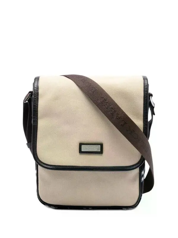 Burberry Nova Check Trimmed Canvas Crossbody Bag