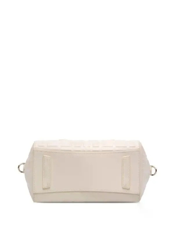 Givenchy 4g Antigona Lock Satchel In Embossed Calfskin - White