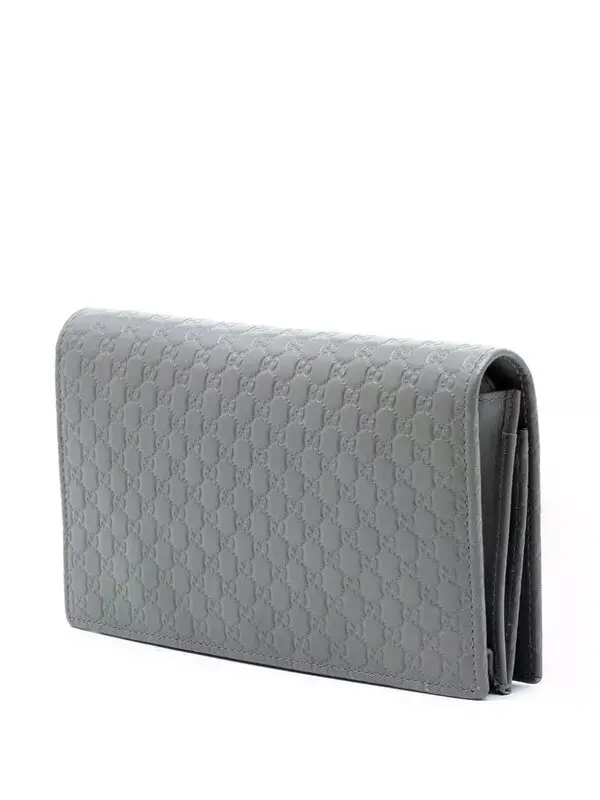 Gucci Microssima Wallet On Strap Crossbody Bag - Grey