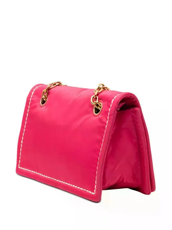 Prada Tessuto Chain Flap Crossbody Bag - Pink