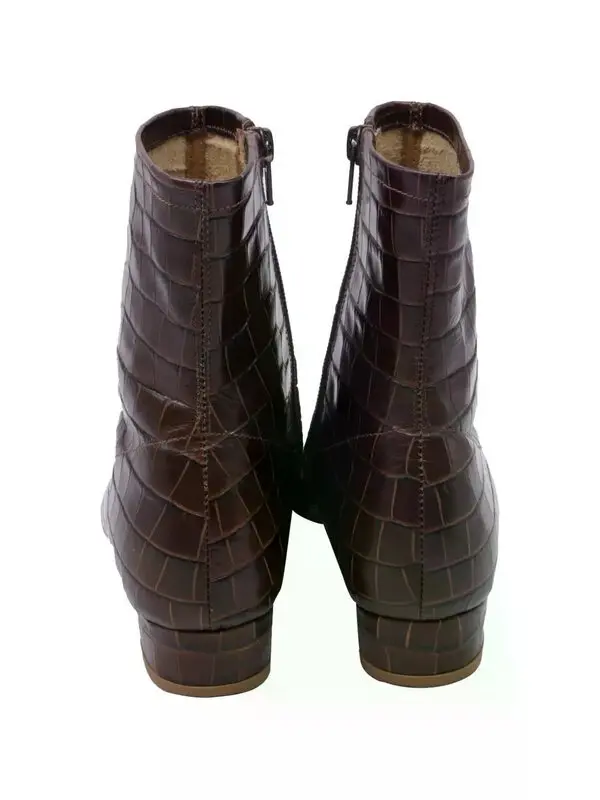 By Far Croc-embossed Ankle Boots