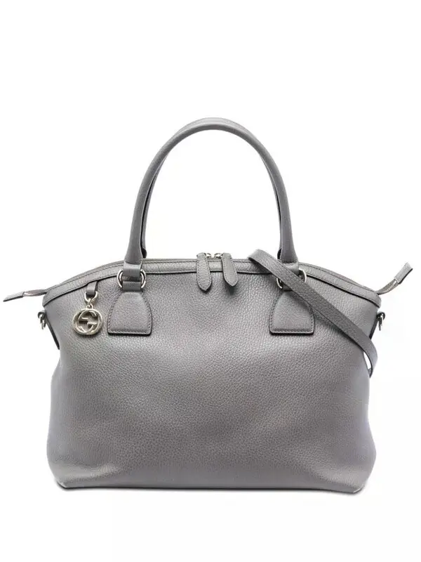 Gucci Leather Gg Charm Dome Satchel