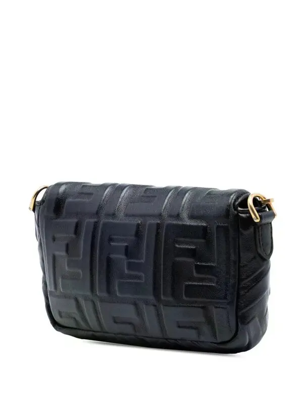 Fendi Mini Zucca Embossed Leather Baguette Satchel