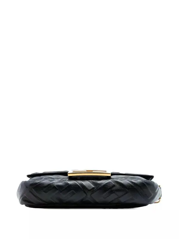 Fendi Mini Zucca Embossed Leather Baguette Satchel