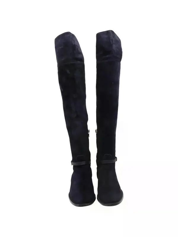 Burberry Suede Buckled Knee-high Boots