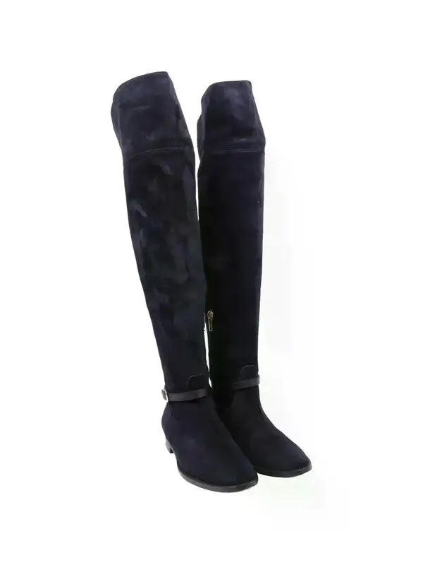 Burberry Suede Buckled Knee-high Boots