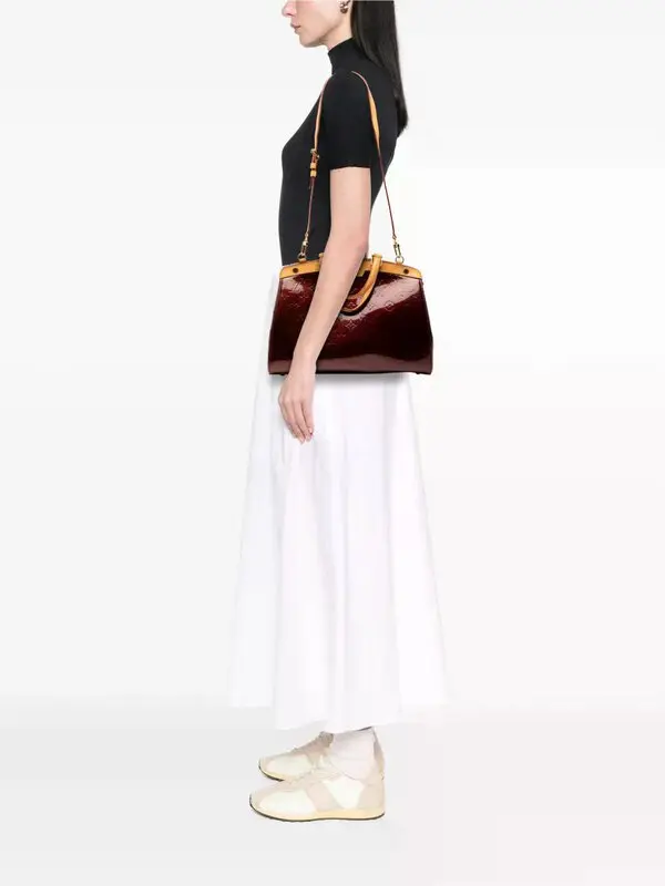 LOUIS VUITTON Monogram Vernis Brea Mm Satchel - Red