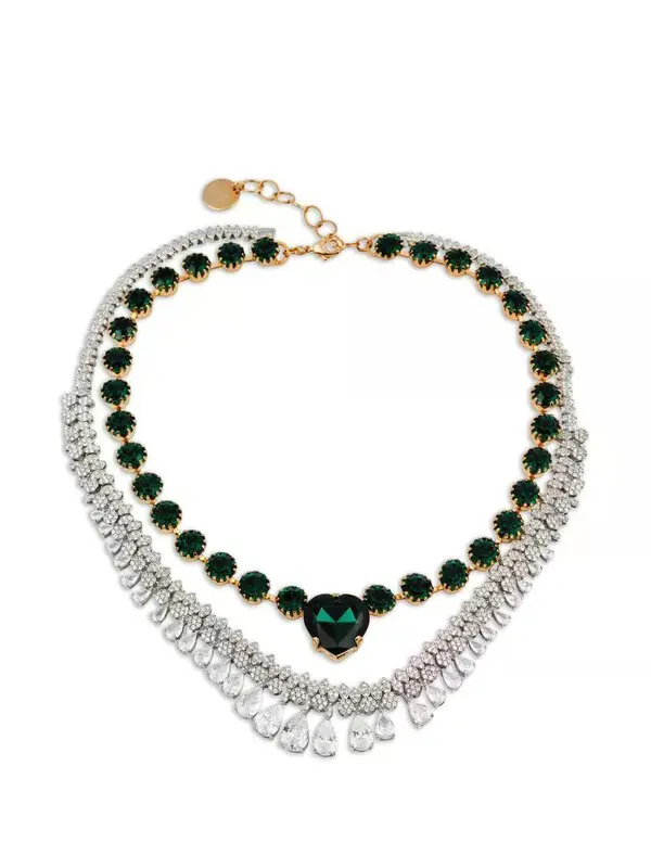 ANTON HEUNIS Minerva Crystal-embellished Heart Pendant Necklace - Gold