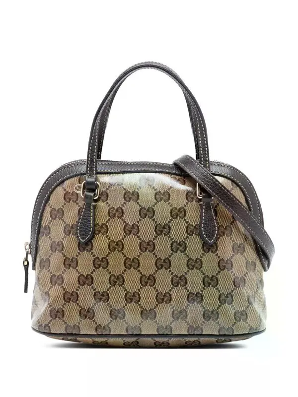 Gucci Mini Gg Crystal Dome Satchel - Brown
