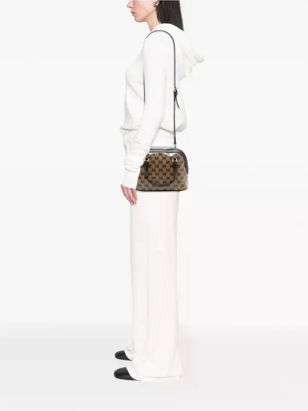 Gucci Mini Gg Crystal Dome Satchel - Brown