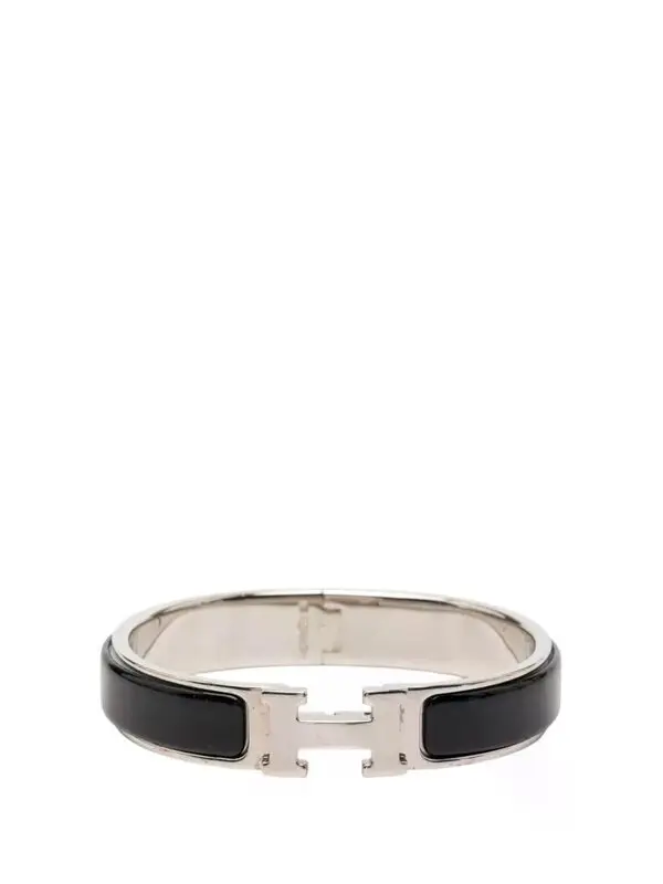 Hermès Narrow Enamel Clic H Bracelet Pm - Black