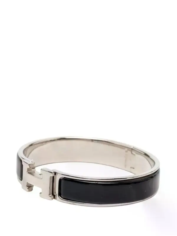 Hermès Narrow Enamel Clic H Bracelet Pm - Black