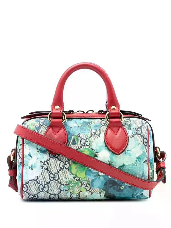 Gucci Gg Supreme Blooms Boston Bag Satchel - Red