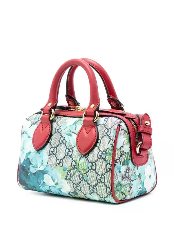 Gucci Gg Supreme Blooms Boston Bag Satchel - Red