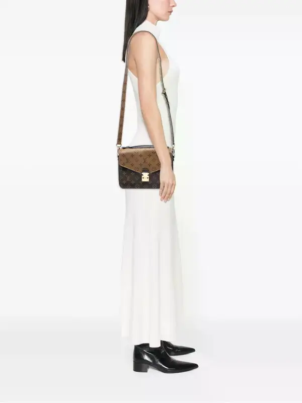 LOUIS VUITTON Monogram Reverse Pochette Metis Satchel - Brown