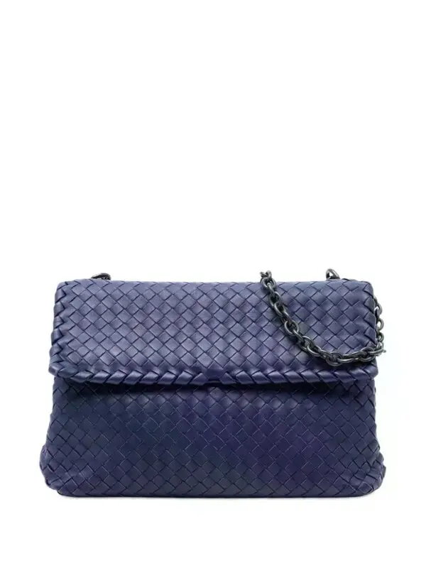 Bottega Veneta Medium Nappa Intrecciato Olimpia Shoulder Bag - Blue