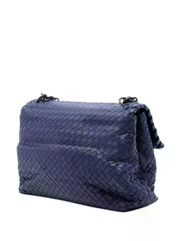 Bottega Veneta Medium Nappa Intrecciato Olimpia Shoulder Bag - Blue