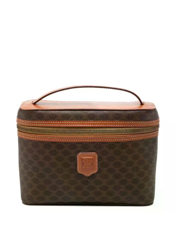 Celine Macadam Coated Canvas Vanity Bag - Brown