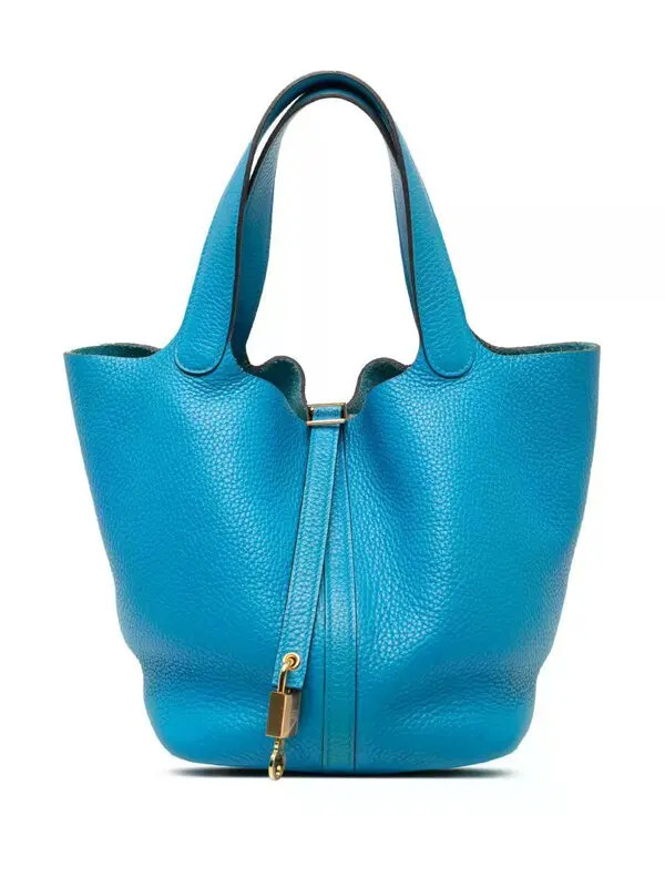 Hermès 2018 Togo Leather Picotin Lock 22 Handbag - Blue