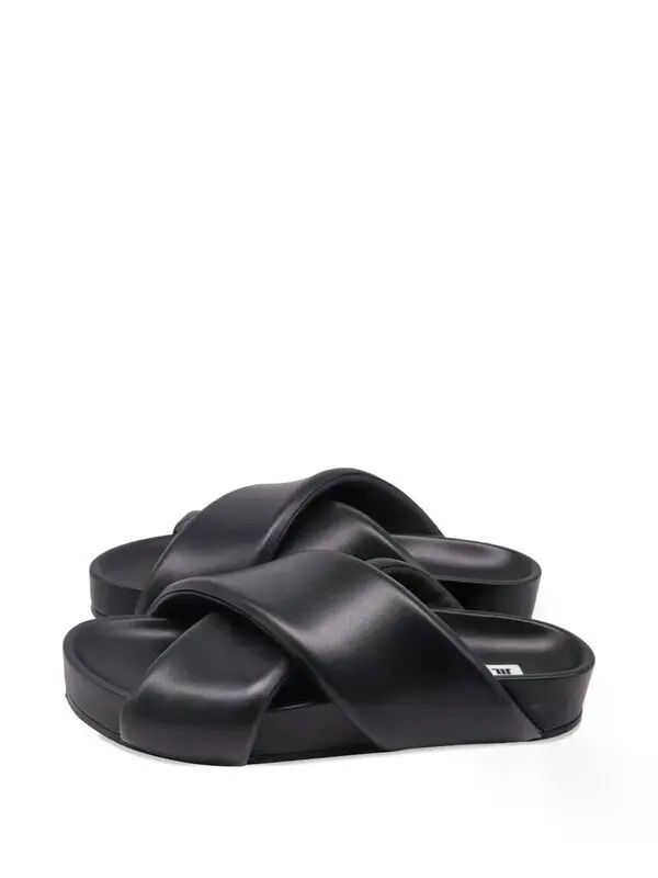 JIL SANDER Padded Cross-strap Flat Sandals - Black