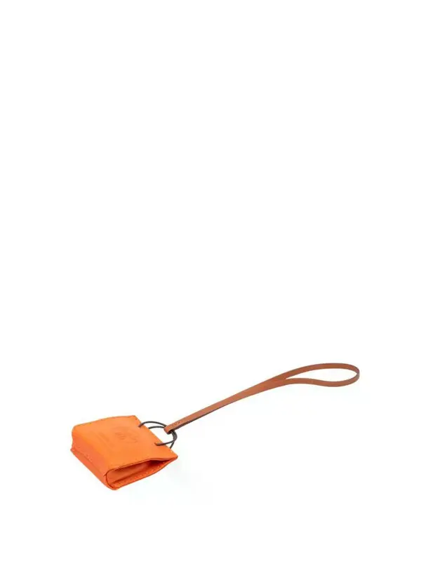 Hermès Shopping Bag Charm Key Chain - Orange