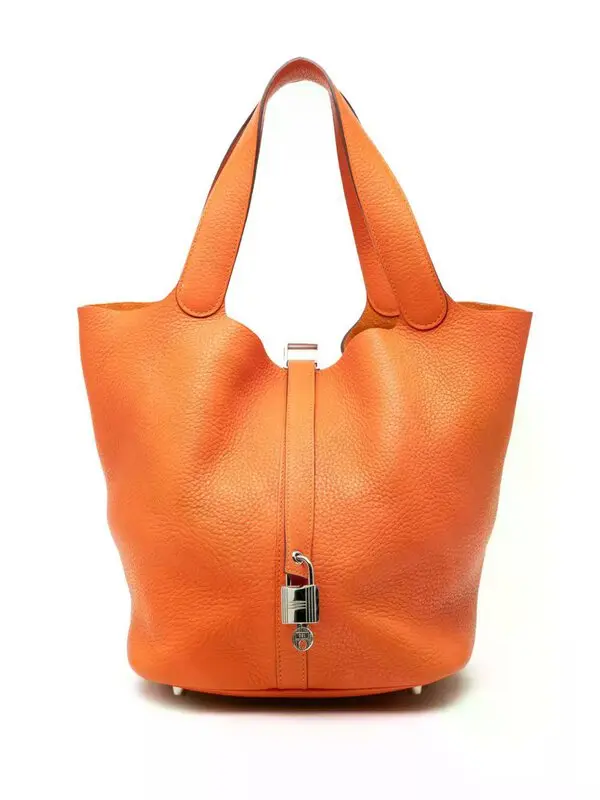 Hermès Clemence Picotin Lock 26 Handbag - Orange