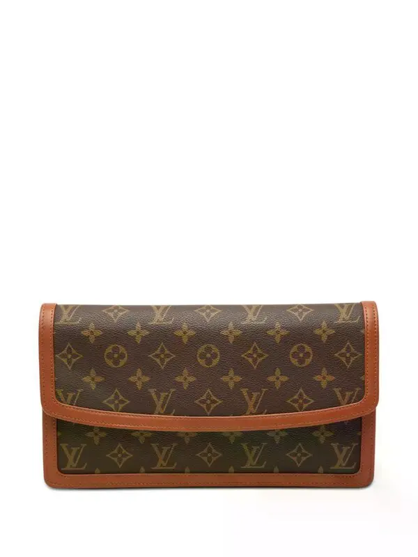 LOUIS VUITTON 1990 Monogram Pochette Dame Gm Clutch Bag - Brown