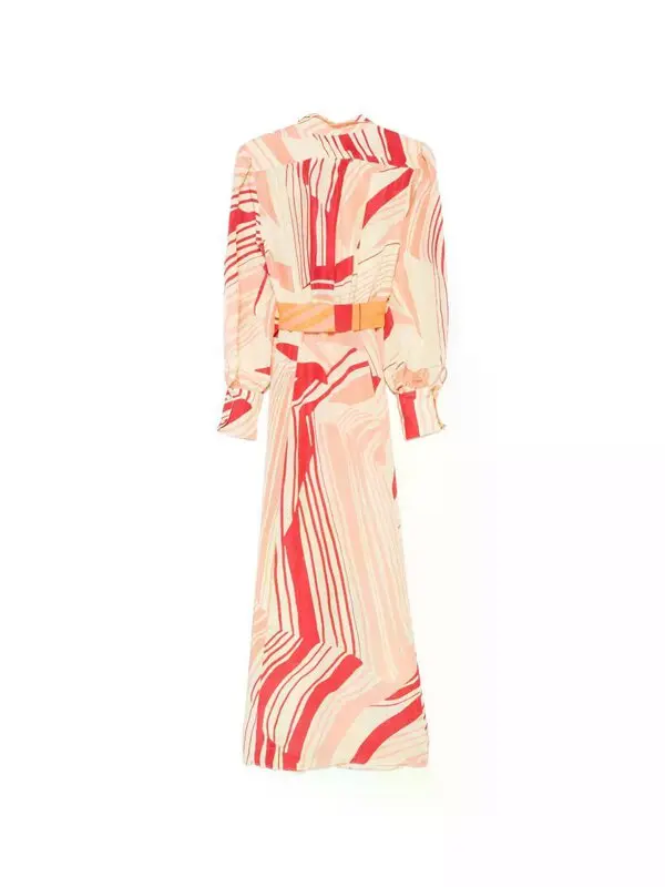 Raquel Diniz Abstract Print Belted Maxi Dress