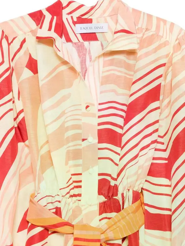 Raquel Diniz Abstract Print Belted Maxi Dress