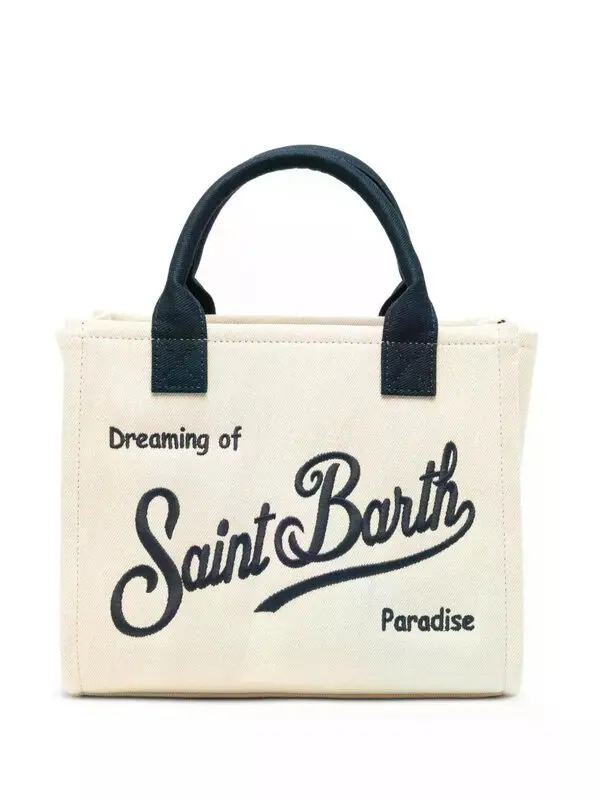 MC2 SAINT BARTH Logo-embroidered Tote Bag - Neutrals