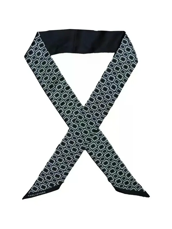 Tagliatore Geometric-print Neckerchief - Black