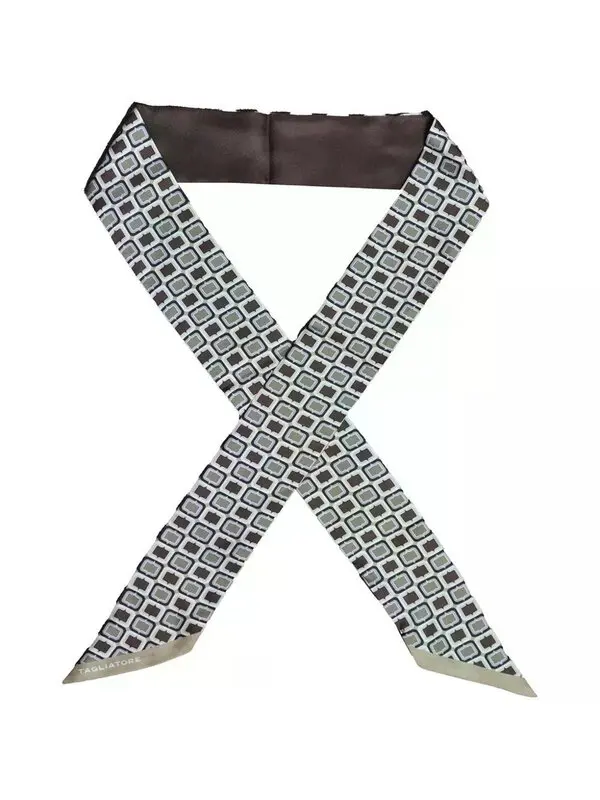 Tagliatore Geometric-print Neckerchief - Brown
