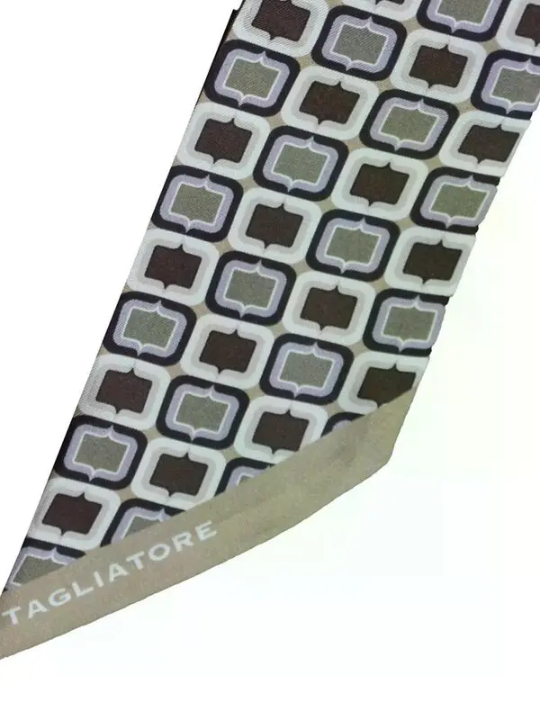 Tagliatore Geometric-print Neckerchief - Brown