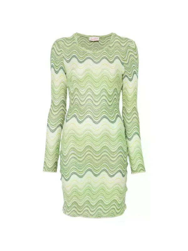MC2 SAINT BARTH Zigzag-knit Long-sleeve Dress