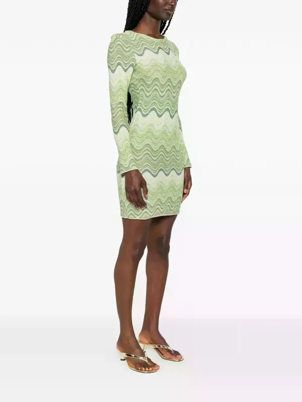 MC2 SAINT BARTH Zigzag-knit Long-sleeve Dress