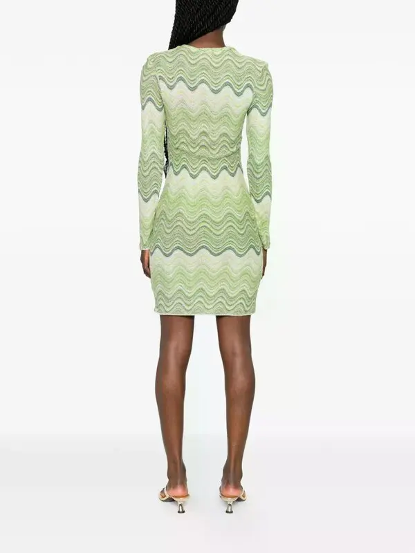MC2 SAINT BARTH Zigzag-knit Long-sleeve Dress