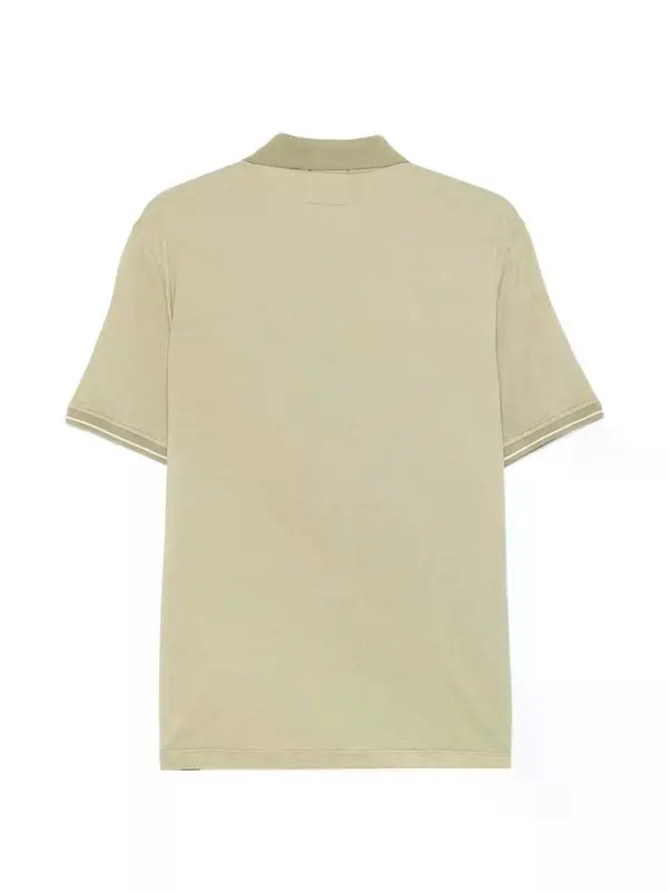 C.P. COMPANY Logo-patch Tipped Polo Shirt - Green